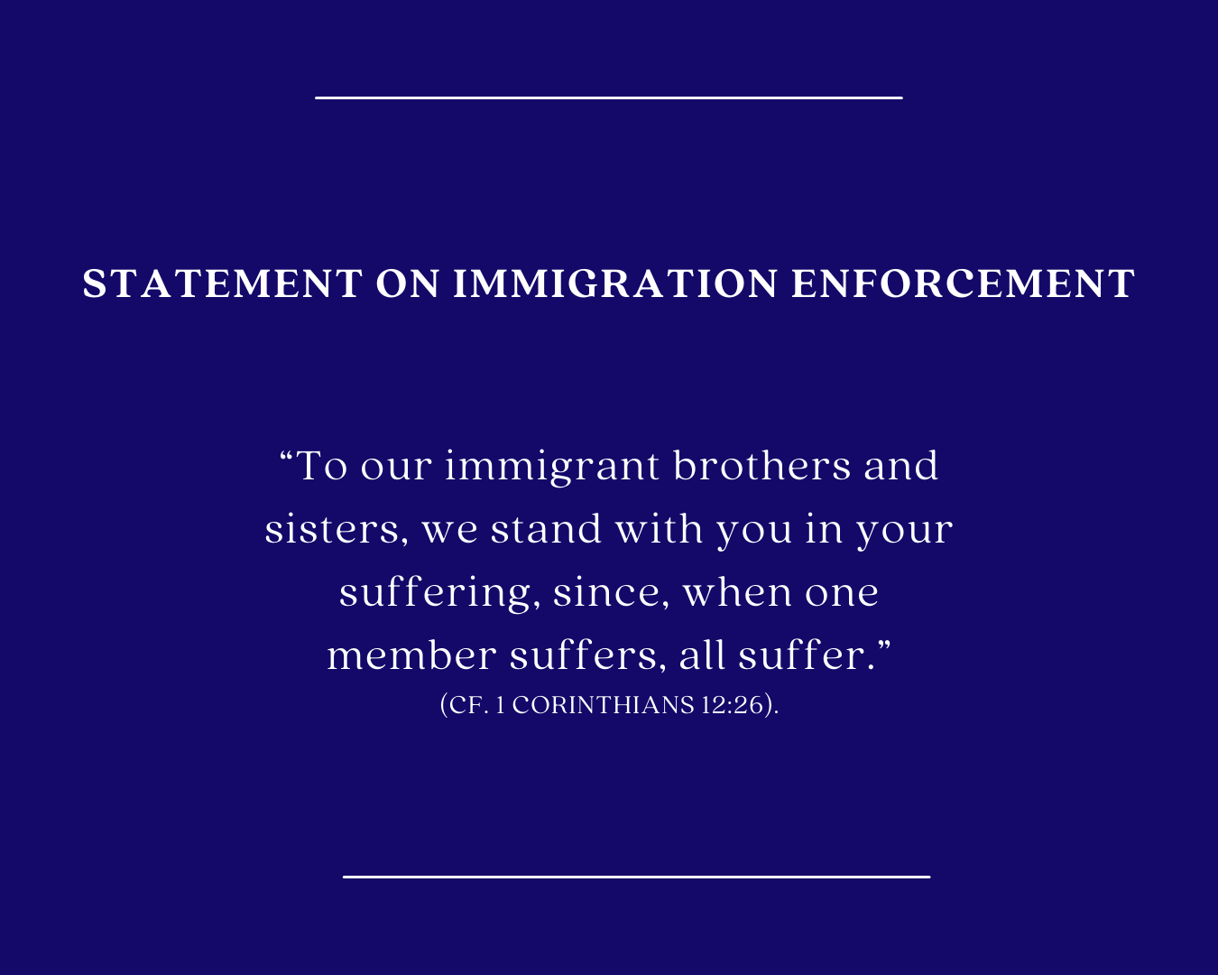 Statement on Immigration Enforcement - Daughters of Charity